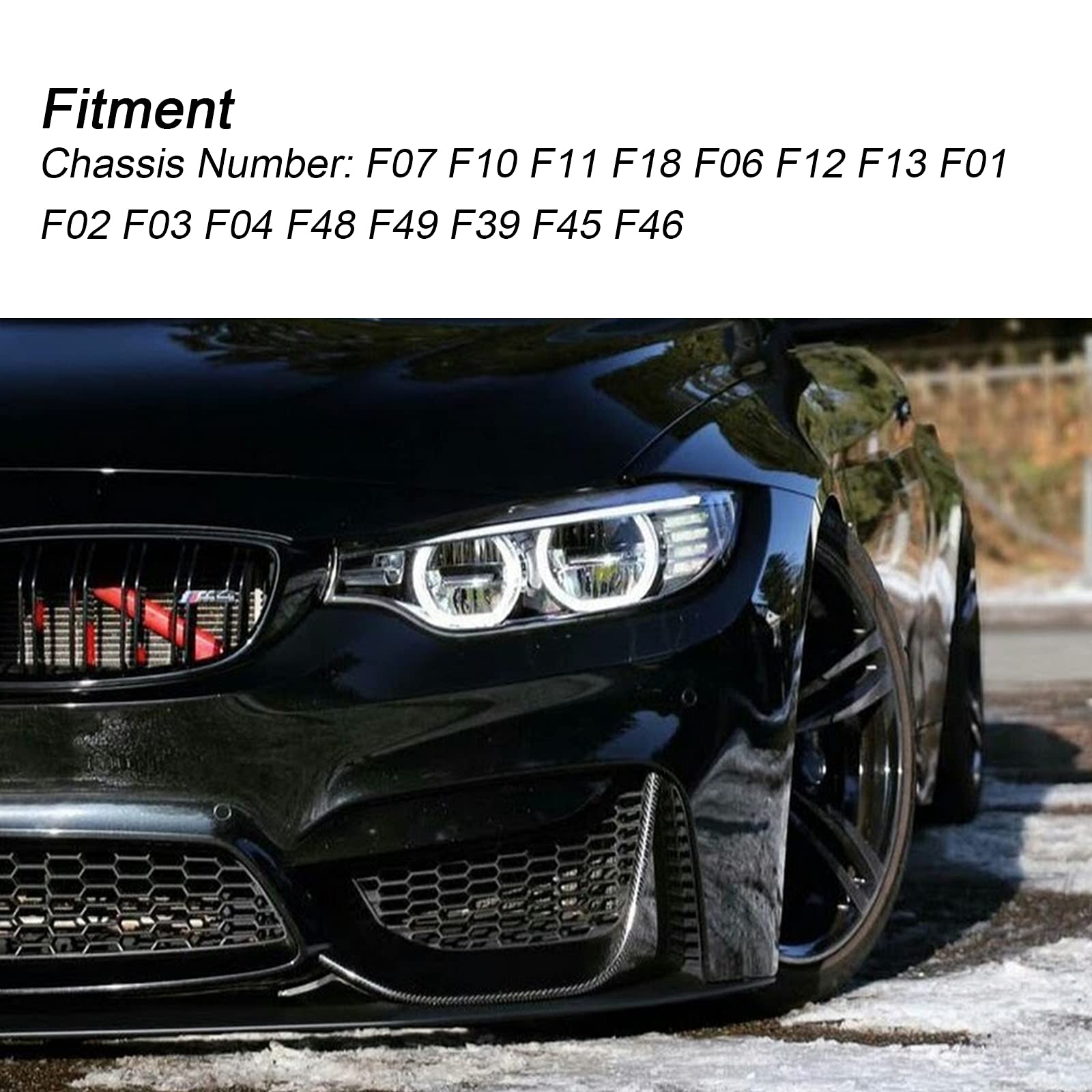 Grille Insert Stripes Replace for 2010-2016 BMW 5 Series F10 F18, 520i 523i 525i 528i 530i 535i 550i Accessories (Red, 5 series)