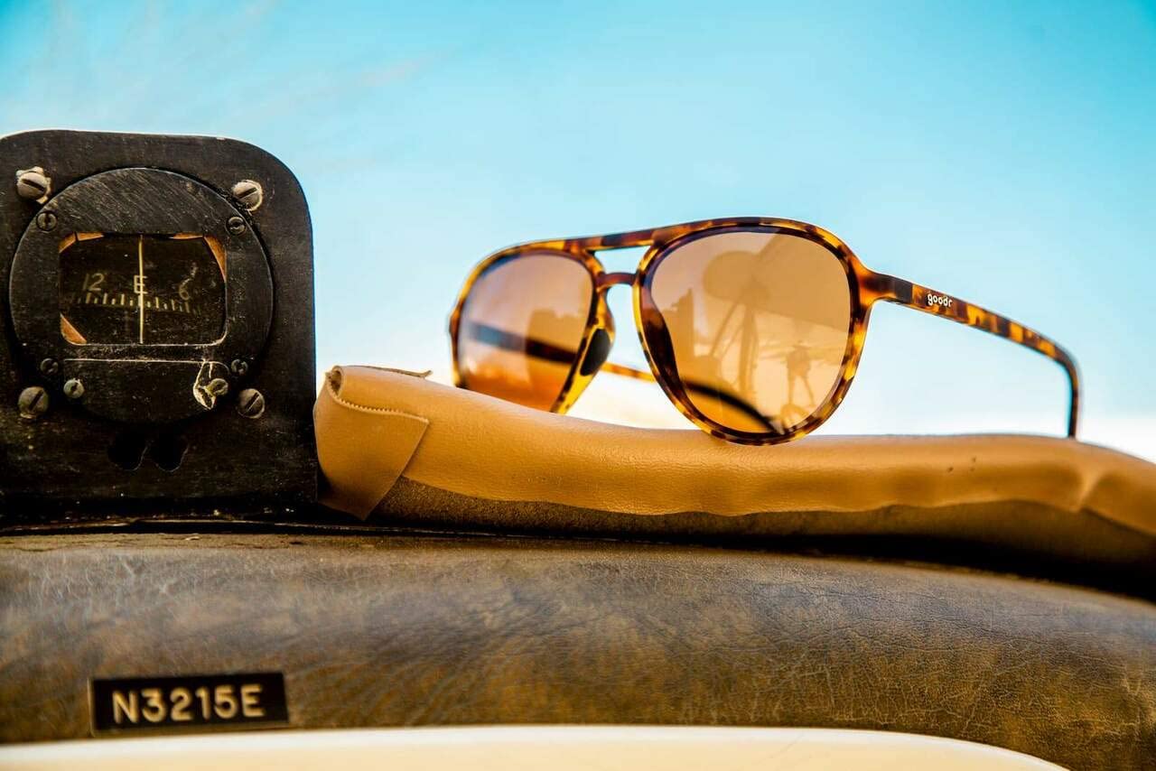Goodr Mach GS Polarized Sunglasses Amelia Earhart Ghosted Me, One Size - Men's