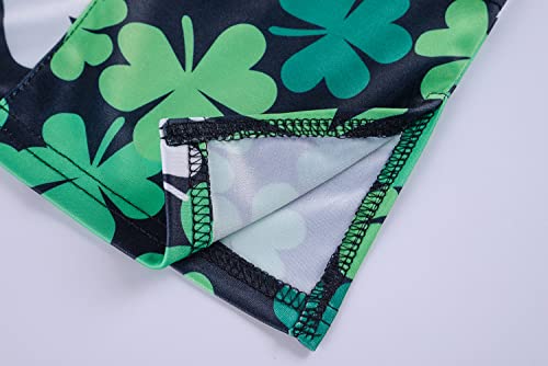 St. Patrick's Day Scrub Tops Women Cute V-Neck Green Shamrocks Printed Working Uniforms Shirt 2 Pockets Holiday Tshirt