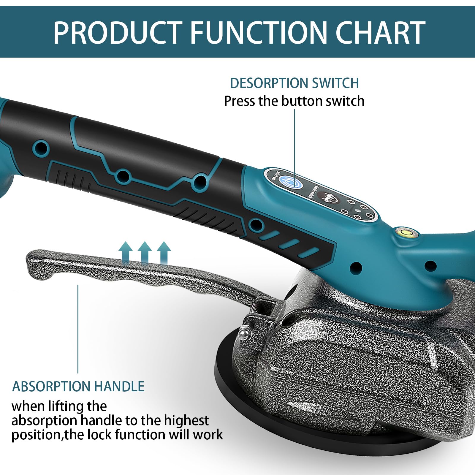 Tile Vibration Tool compatible with Makita 18V Battery, Cordless Tile Vibration Machine with 5 Adjustable Speed & Suction Cup & Digital Display(no battery&charger)