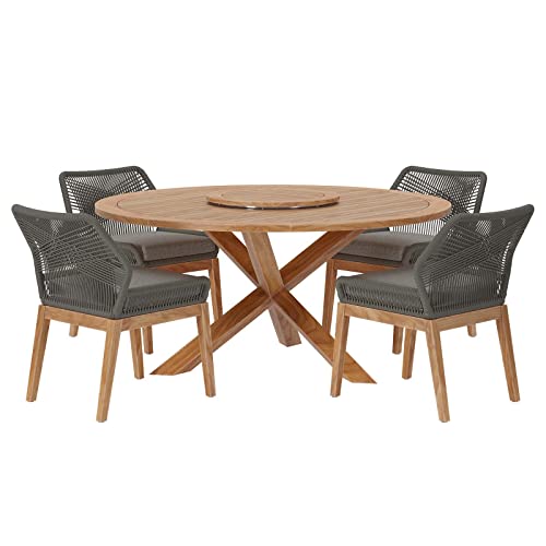 Modway Wellspring Dining Set, Gray Graphite