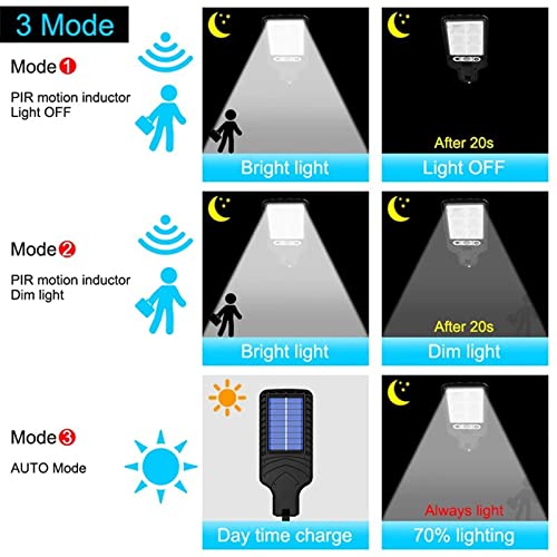 pstuiky Outdoor Lighting Solar Street Light, Ip65 Waterproof Solar Powered Street Lights Dusk to Da-wn with Motion Sensor Led Security Flo-od Light for Parking Lot, Drive-Way 1pcs (B)