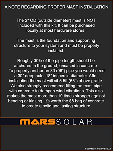 Mars Solar Mount Heavy-Duty Mast Adapter - 2" (OD) to 2" (ID)