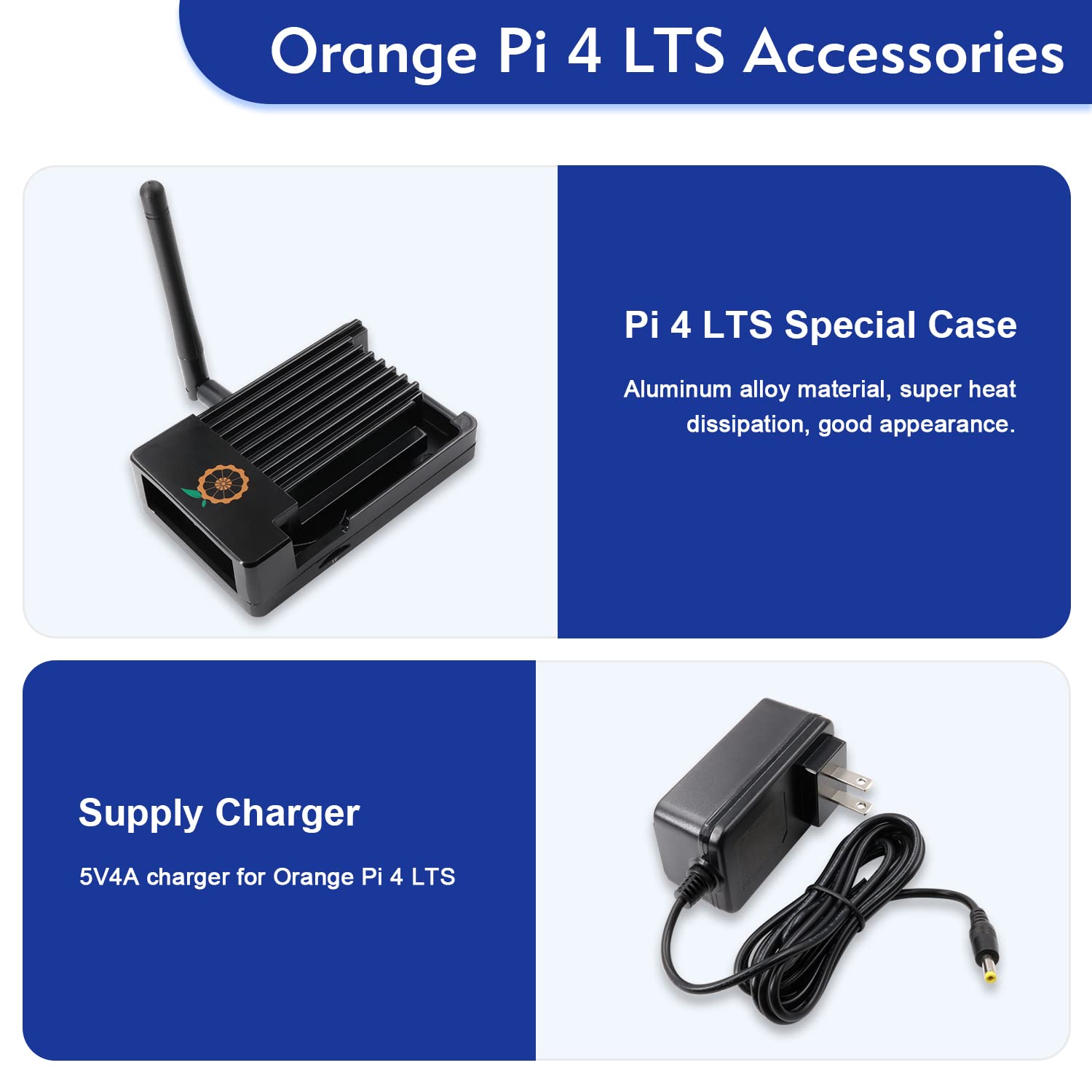 Orange Pi 4 LTS 4GB+16GB Rockchip RK3399 6 Core ARMR 64 Bit Single Board Computer with 16GB eMMC, Dual WiFi+BT 5.0,Open Source Support for Android,Ubuntu,Debian OS(4GB+Case+Power Supply)