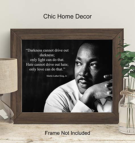 Martin Luther King Jr. Darkness Quote Wall Art Print - Ready to Frame Photo (8X10) - Home Decor - Makes a Great Educational Gift for Schools and Teachers - MLK Inspirational and Motivational