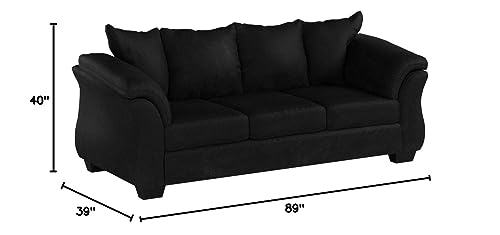 Signature Design by Ashley Darcy Casual Plush Full Sofa Sleeper with Memory Foam Mattress, Black