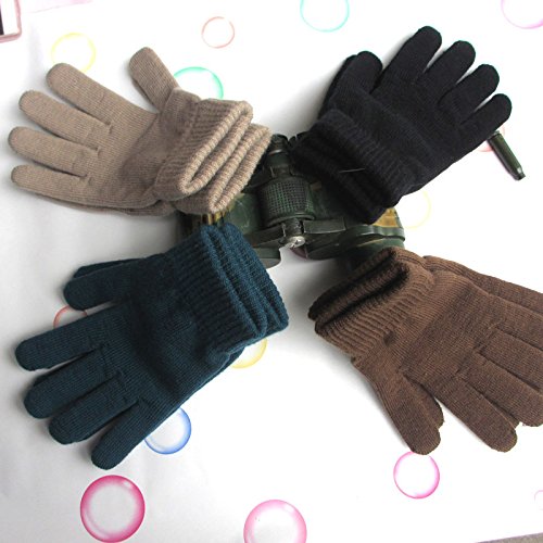 Geicyjiecy Mellons Winter Magic Gloves Warm Strecty Knit Gloves For Men Women, Coffee, One Size