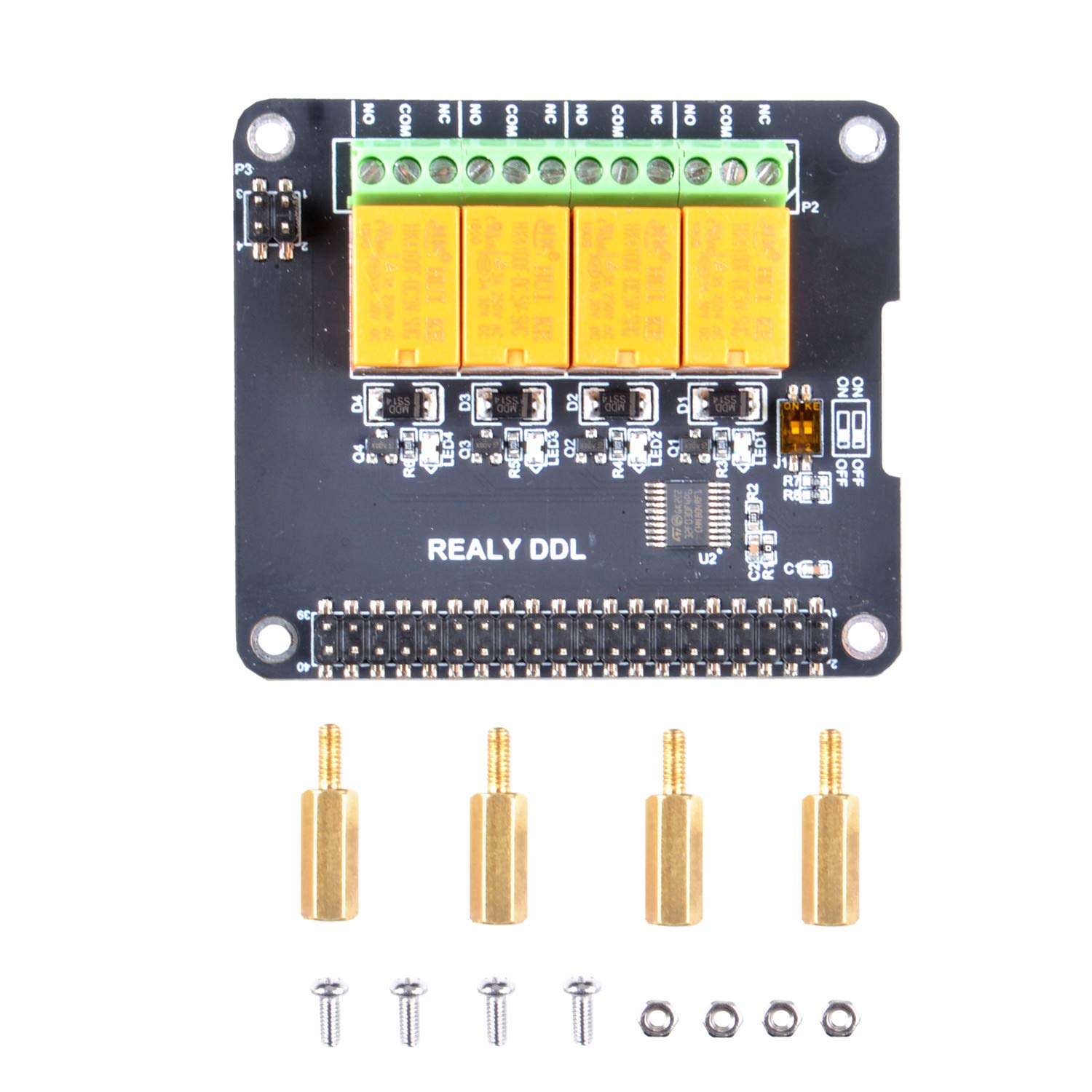 GeeekPi 4 Channel Relay Board Module for Raspberry Pi, Power Relay Module for Raspberry Pi 4B & Raspberry Pi 3 Model B+ & Raspberry Pi 3/2 Model B (No Programming Required/Programmable)