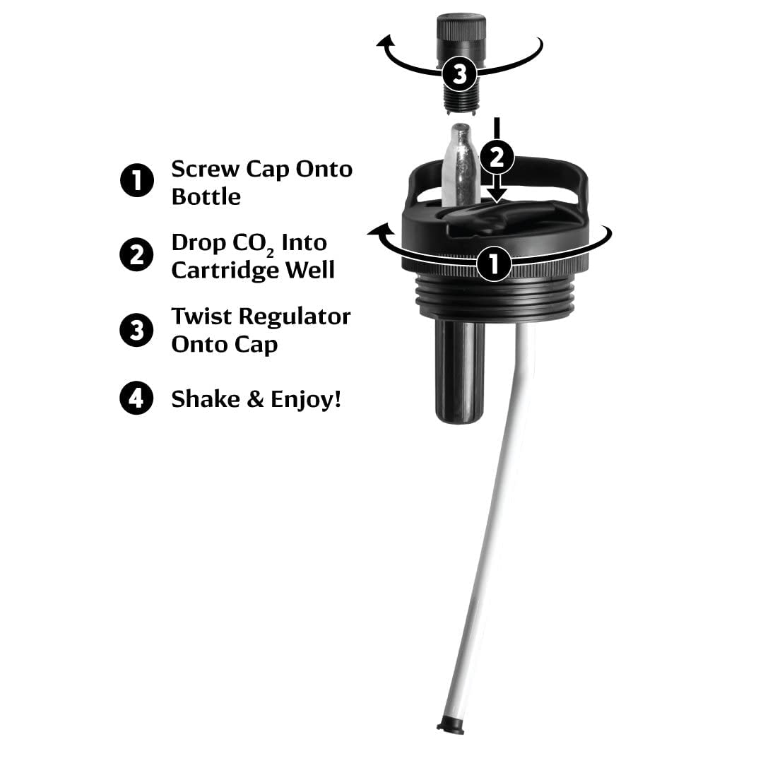GrowlerWerks uKeg Twist Seltzer Maker & Dispenser – Portable Patented Carbonation System - Vacuum Insulation for Beverages – Includes Carry Handle- Soda Maker for Sparkling Water (Sunshine, 24 oz)