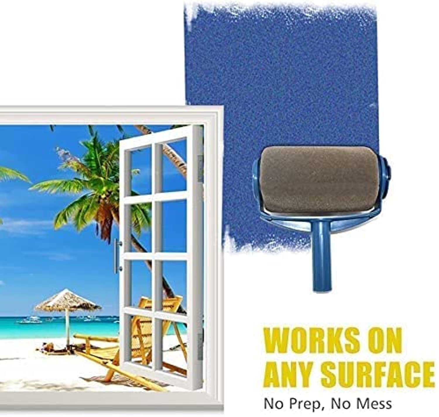 TOURACE® 9Pcs/set Paint Roller Set with Sticks Paint Roller Pro Transform Your Room in Just Minutes Quickly Decorate Runner Tool Painting Brush Set.