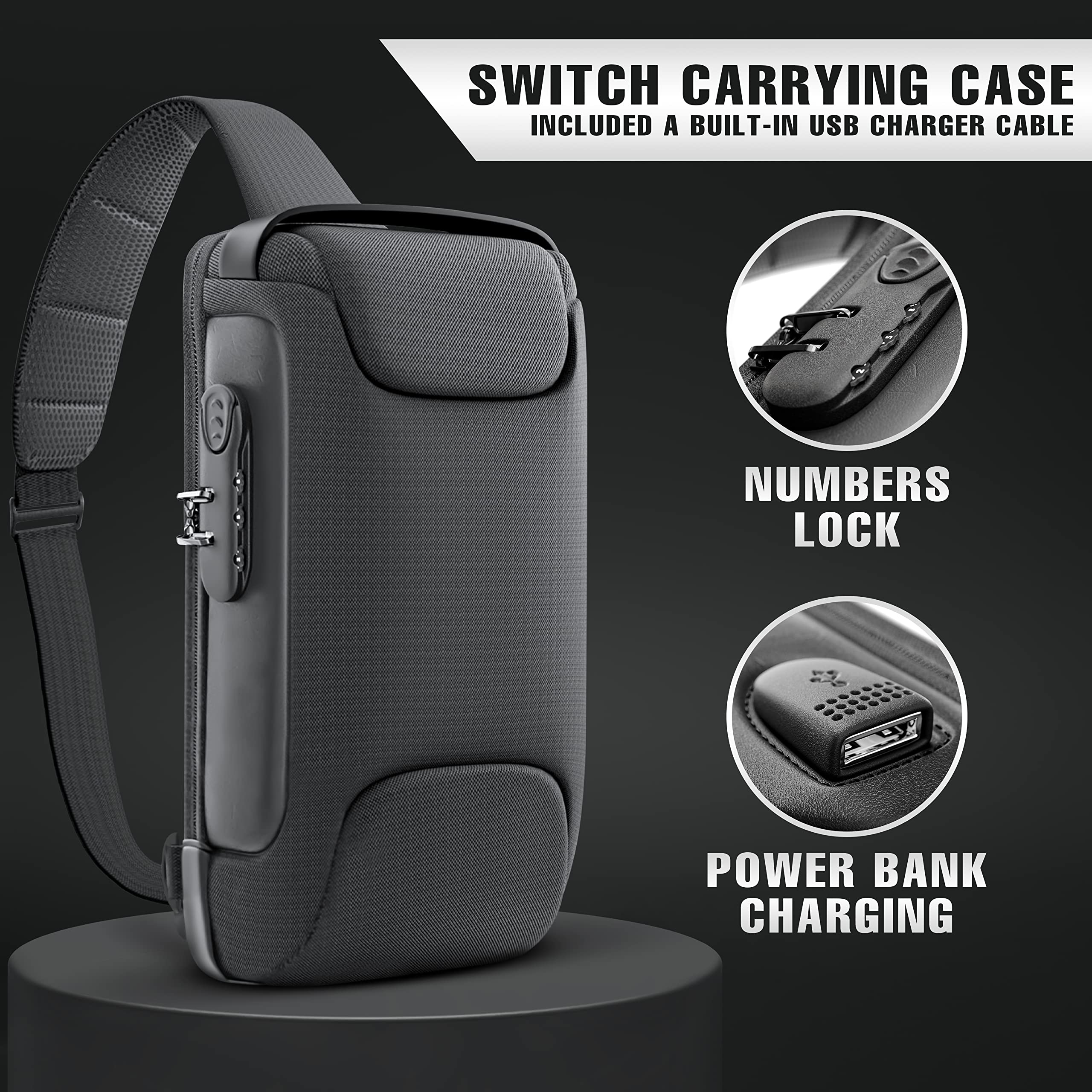 Metooka Carrying Case for Steam Deck Console & Accessories, Shockproof Protective Crossbody Shoulder Chest Backpack with Pockets Fit Console for Travel and Home Storage…