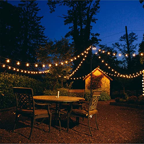 MARVOWARE 4Pcs String Light Poles for Outdoors Weather Resistant,Stainless Steel Tall,Christmas Decoration,Light Pole for House Garden Patio Wedding Cafe Party(No Light Bulb Included)