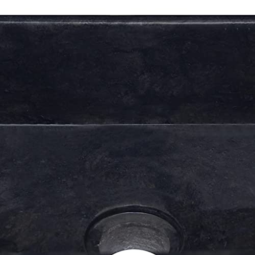 Sink Black 11.8"x11.8"x5.1" Marble,Modern Marble Sink for Bathroom and Vanity: Durable and Stylish Bath Fixtures,Bathroom Sinks