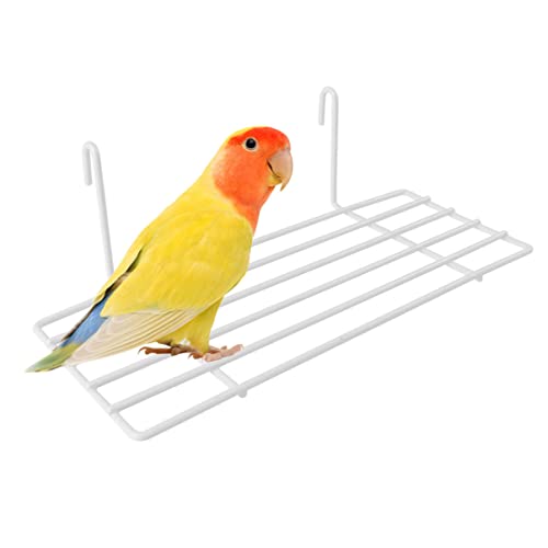 VILLCASE Black Shelf Parrot Grid Iron Frame, Hanging Iron Frame Shelf Bird Perch Grid Wall Shelf Simple Wall Decoration for Pet Parrot Bird Parakeets Cockatiels Perching (White) 1PCS Black Decor