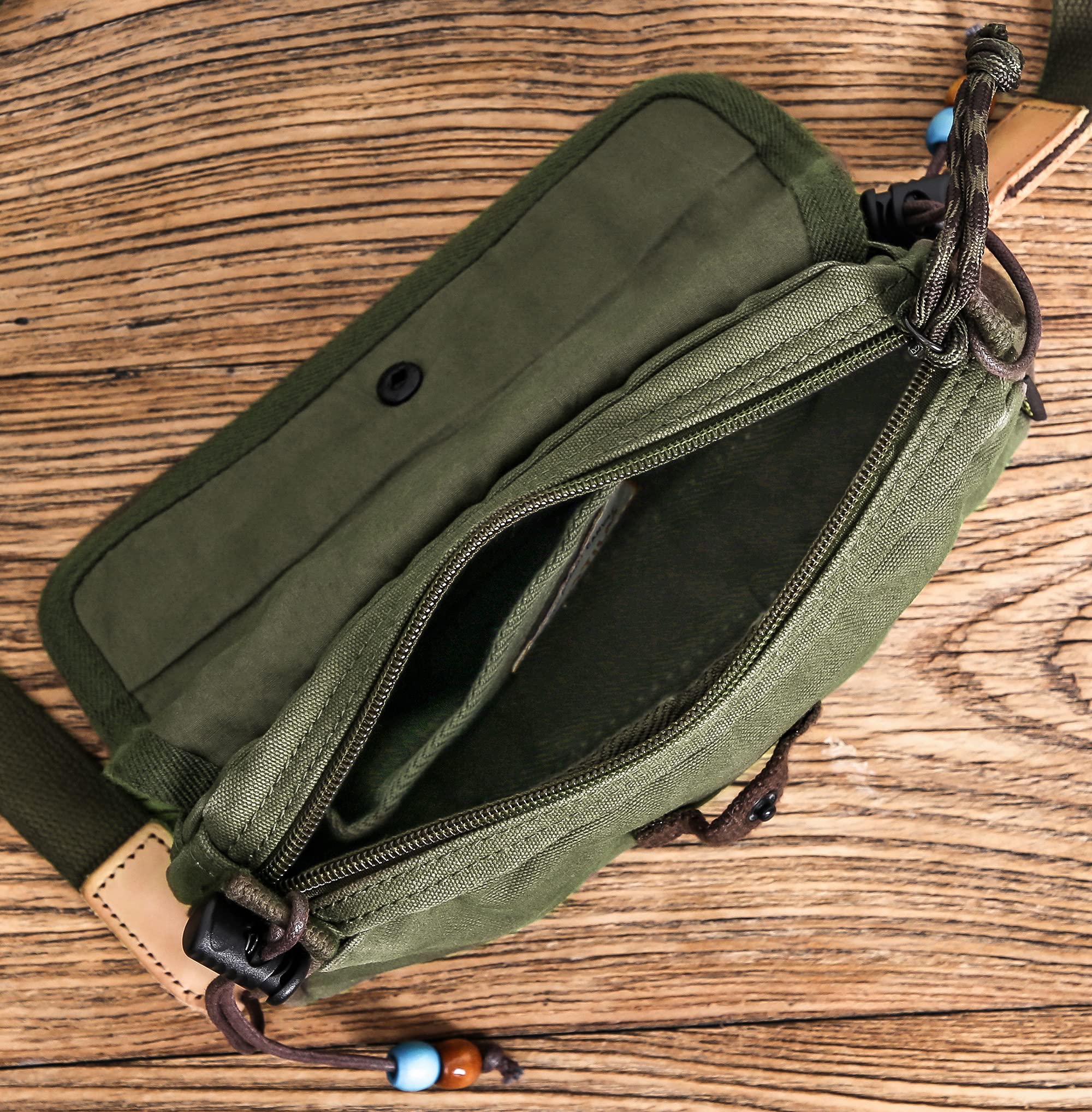 Gootium Canvas Small Crossbody Purse - Flap Shoulder Bag Daily Essentials Pouch, Olive