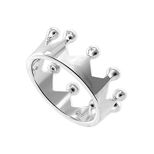 Gem Avenue 925 Sterling Silver Crown Ring for Women Size 9