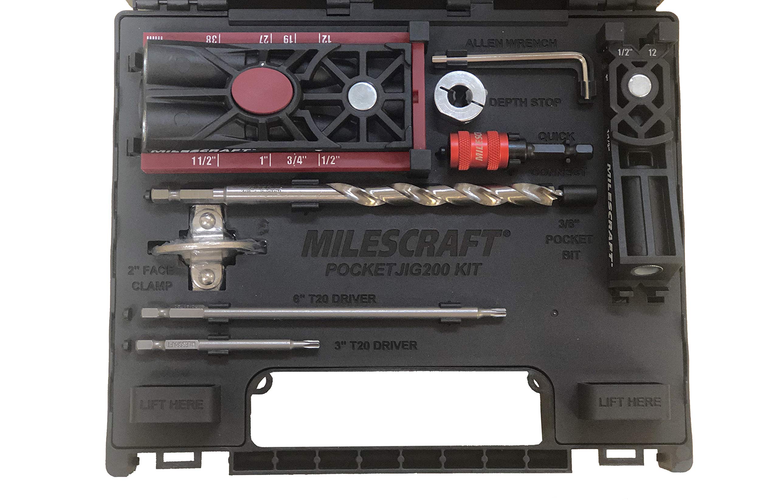 Milescraft 7336 Pocket Jig 200XCJ - Pocket Hole Bundle with Double Barrel Pocket Hole Jig, Single Barrel Pocket Hole jig, 2" Face Clamp, And Accessories Needed With Any Pocket Hole Project