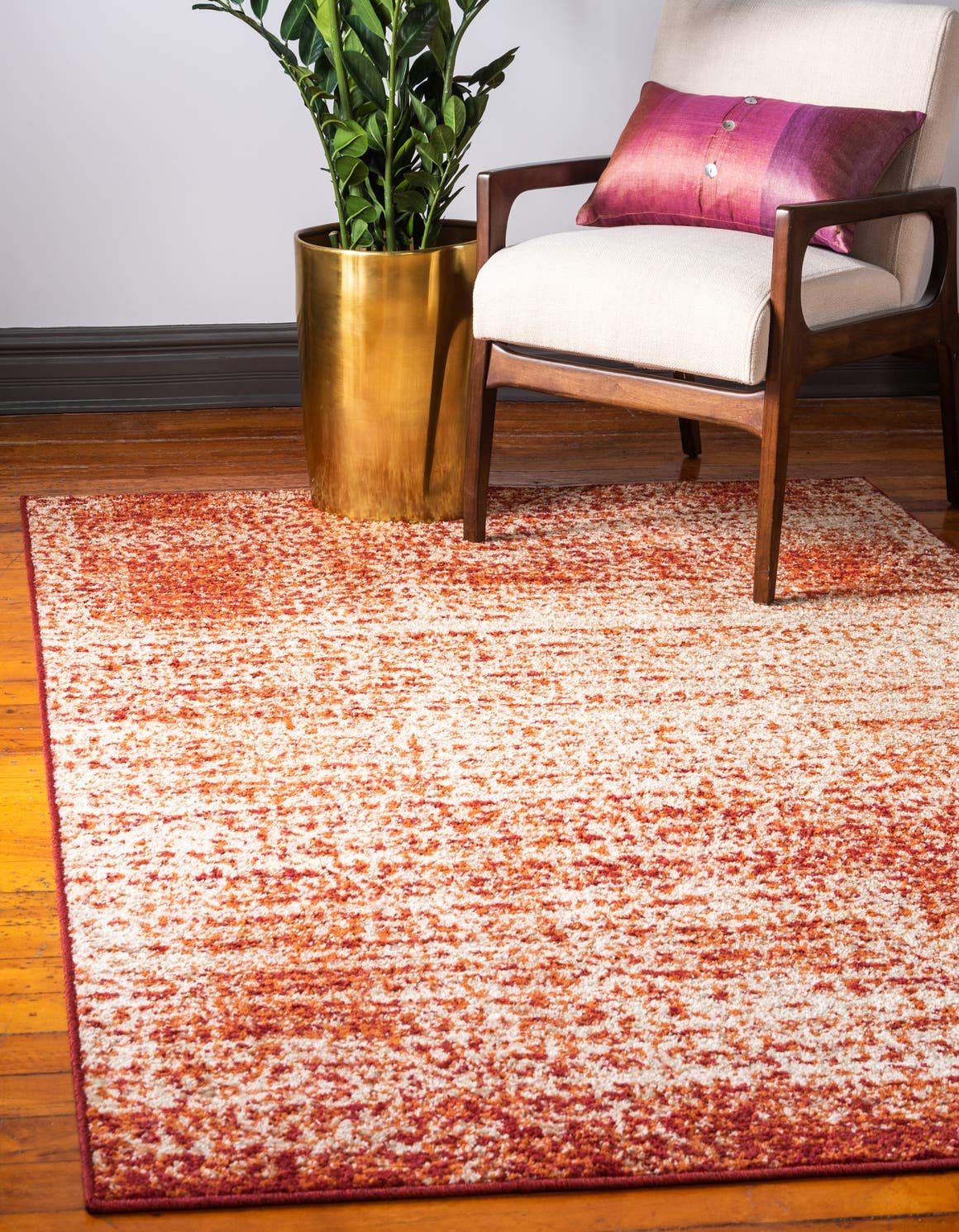 Unique Loom Autumn Collection Modern Contemporary Casual Abstract Area Rug (Terracotta/ Beige Rustic, 9 x 12 ft Rectangular)