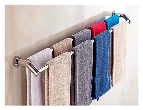 Towel Racks Simple Shelf, Double Rail Wall Mounted Towel Shelf Stainless Steel Bath Towel Holder Hand Towel Hanging Rail for Kitchen Or Bathroom-50Cm/70cm (Color : 40cm)
