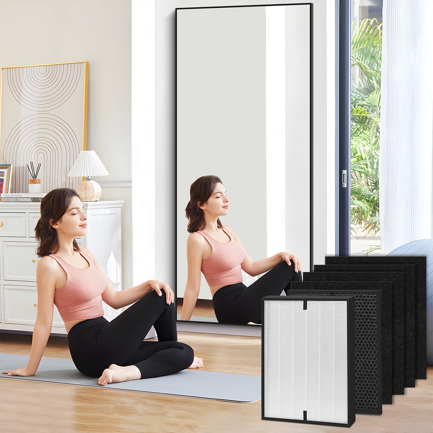 Myareds 1+1+4Pack 3000 Replacement Filters,1 Filter+1Activated Carbn and 4 Pre-Filters, Compatible with 3000 Replacement Filters。