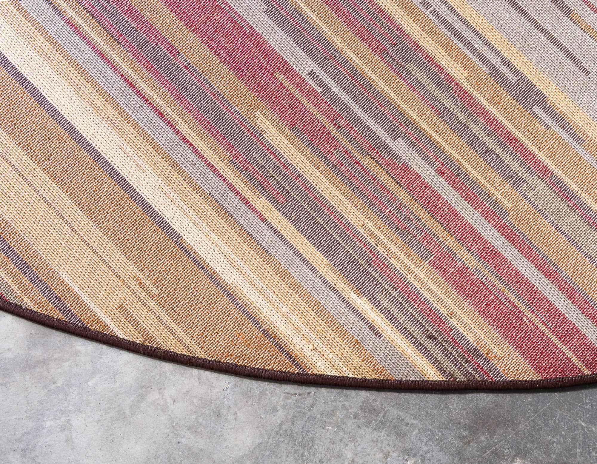 Unique Loom Barista Collection Area Rug - Icatu (4' 1" Round, Beige/ Brown)