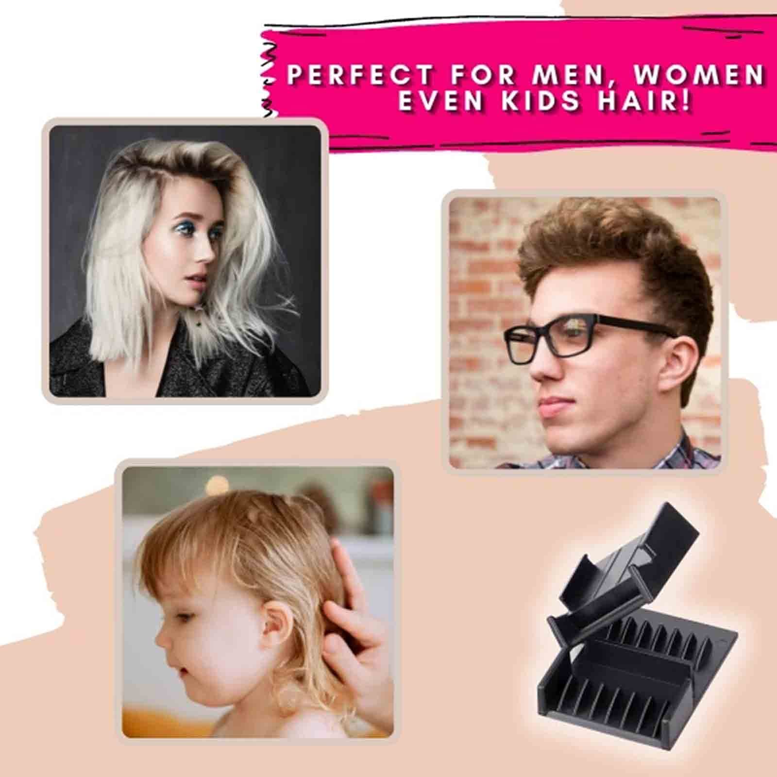Pomobie Hair Care Long Hair Guards With Positioning Comb Hair Trim Split End Tool (Black, 2x2.6x2.4 Inch)