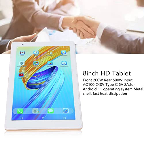 Pomya 8 Inch HD Tablet, 1.6 GHz Octa Core 1960x1080 IPS Calling Tablet for Android 11, 2GB 32GB Memory Dual Cards Dual Standby Tablet with Dual Cameras(#1)