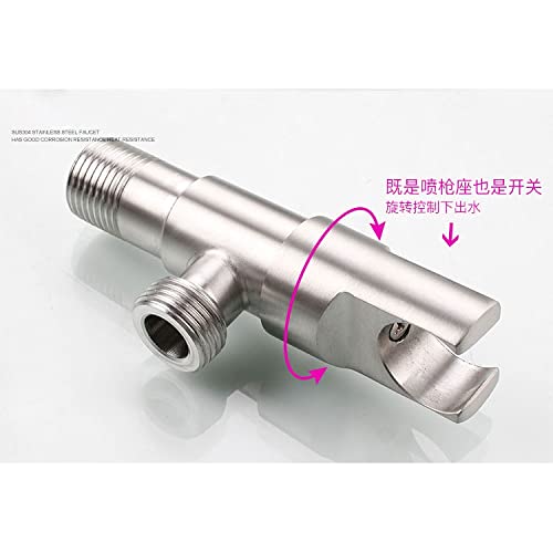 FZZDP Brushed Douche Kit Hand Held Bidet Sprayer Stainless Steel Toilet Faucet Valve Set Shower Head