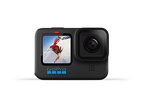 GoPro HERO10 Black with Dual Battery Charger + Battery (2 Rechargeable Batteries Total) and Sleeve + Lanyard (Black)