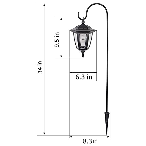 MAGGIFT 34 Inch Hanging Solar Lights Outdoor Waterproof Solar Garden Lights with 2 Shepherd Hooks Landscape Lighting for Lawn Patio Yard Pathway Driveway,2 Pack