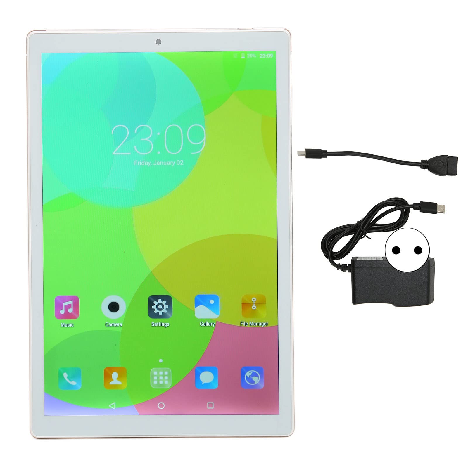 Luqeeg 10in Tablet - 6GB RAM 128GB ROM, HD IPS Touchscreen 2.4G 5G WiFi Tablet with Dual Speakers for 11 Type C Rechargeable Gaming Tablet for Entertainment Study, 5000mAh