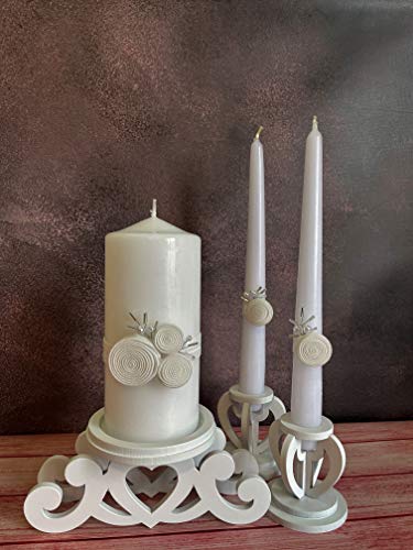 Unity Candle Holder-Unity Candle Stand-Unity Candle Holder Set-Pillar Candle Holder-Wedding Gift -Ceremony Decoration-Wedding Centerpiece