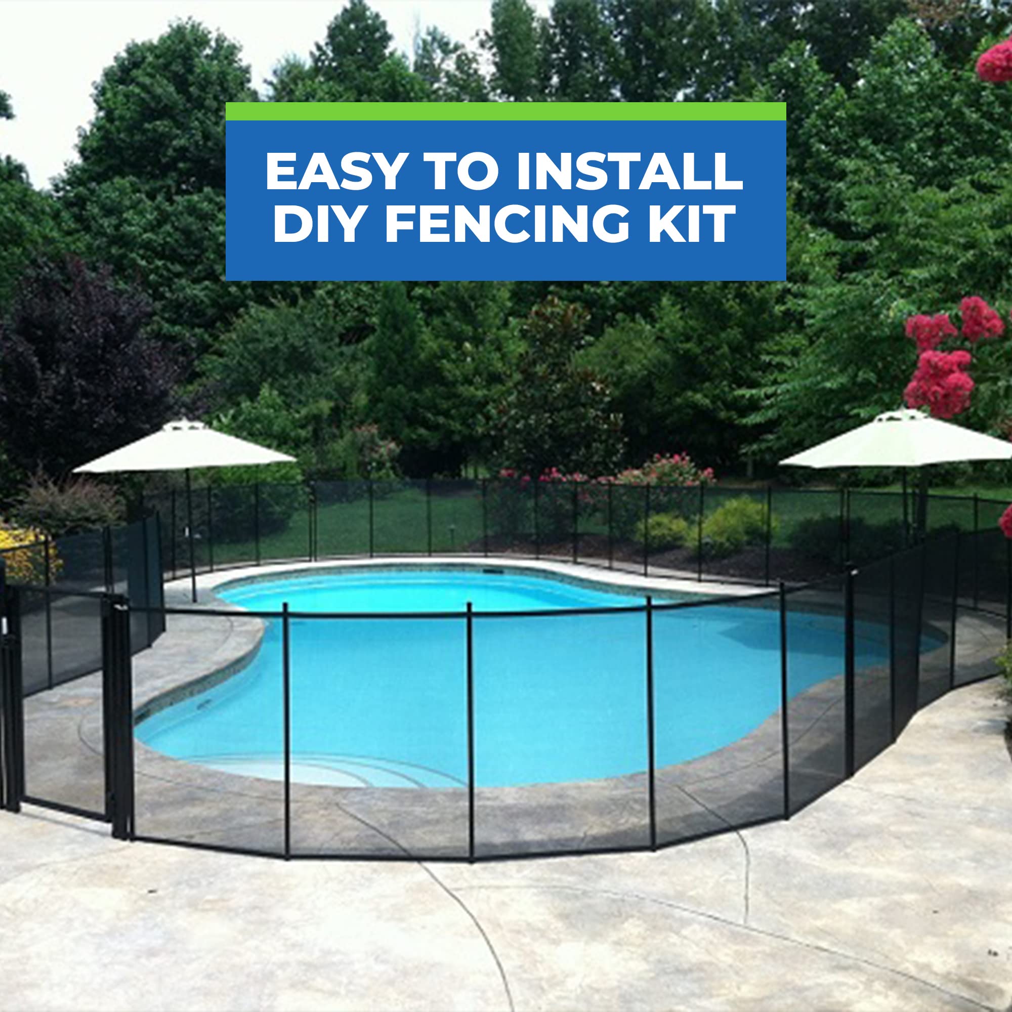 Pool Fence DIY by Life Saver Fencing Section Kit, 4 x 12-Feet, Black