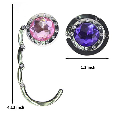 G Ganen 8pcs Purse Hooks Crystal Folding Handbag Hanger Holder Womens Bag Storage