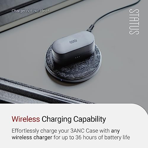 Status Between 3ANC Onyx True Active Noise Cancelling Wireless Earbuds - Black iPhone & Android ANC in Ear Buds, Charging Case, Built-in 6 Microphones, 8H Playtime, Bluetooth 5.2, IPX5 Waterproof