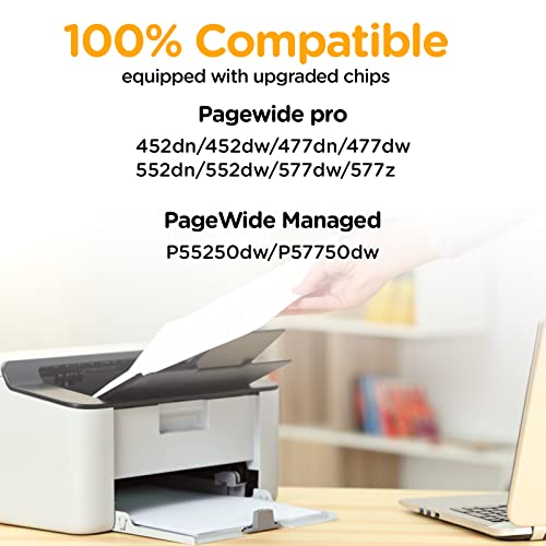 ONEINK 972X Ink Cartridges Compatible for HP 972, Upgraded Chips, Work for Pagewide Pro 477dn 477dw 452dn 452dw 577dw 577z Managed P55250dw P57750dw Printers, 4 Packs (Black/Cyan/Magenta/Yellow)