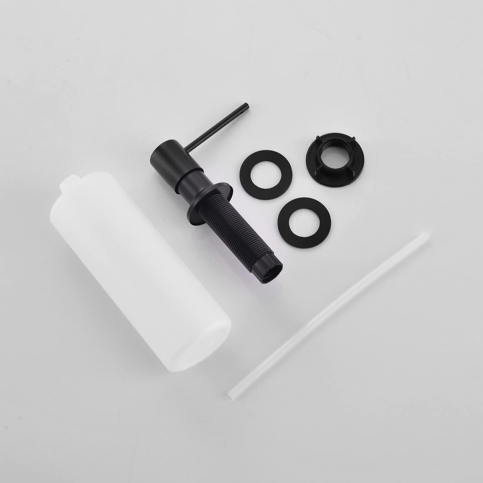 Matte Black Kitchen Sink Soap Dispenser, Ouen Countertop Pump Hand Lotion Built in Pump Soap Dispensers, Stainless Steel Sink Soap Dispenser Pump with 17oz Large Liquid Soap Bottle