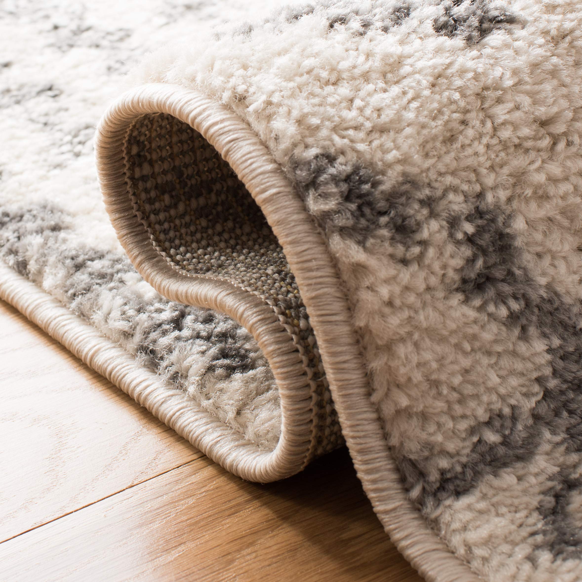 SAFAVIEH Tulum Collection Accent Rug - 2' x 5', Ivory & Grey, Moroccan Boho Distressed Design, Non-Shedding & Easy Care, Ideal for High Traffic Areas in Entryway, Living Room, Bedroom (TUL229A)