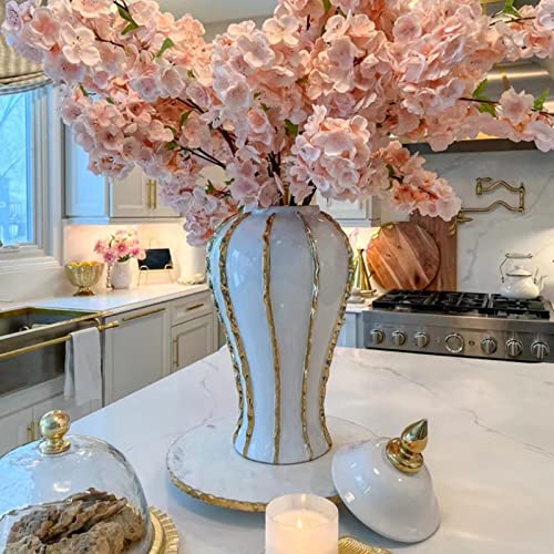 MagiDeal Porcelain Ginger Jar Storage Organizer Decoration Ceramic Flower Vase for Party Home
