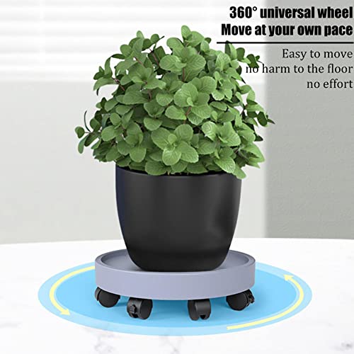 RUDINO,Plant Caddies,Rolling Plant Stand,Planter Caddy,Plant Roller Base,Planter Caddy with Wheels,Plant Tray with Wheels,Plant Stand with Wheels Outdoor.-Grey-Living Room,Balcony,Study and Garden.