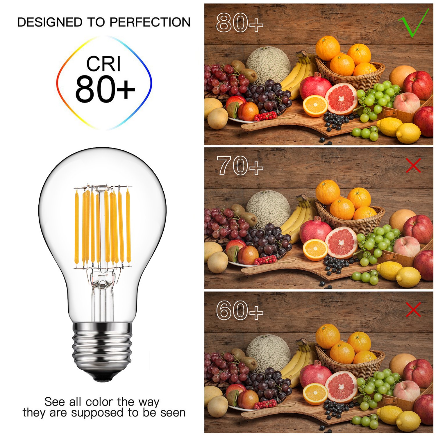 gezee A19(A60) Antique Shape,Dimmable 10W Edison Style Vintage LED Filament Light Bulb, 100W Incandescent Replacement,Warm White 2700K,1000LM, E26 Medium Base Lamp, Clear Glass Cover(3 Pack) …