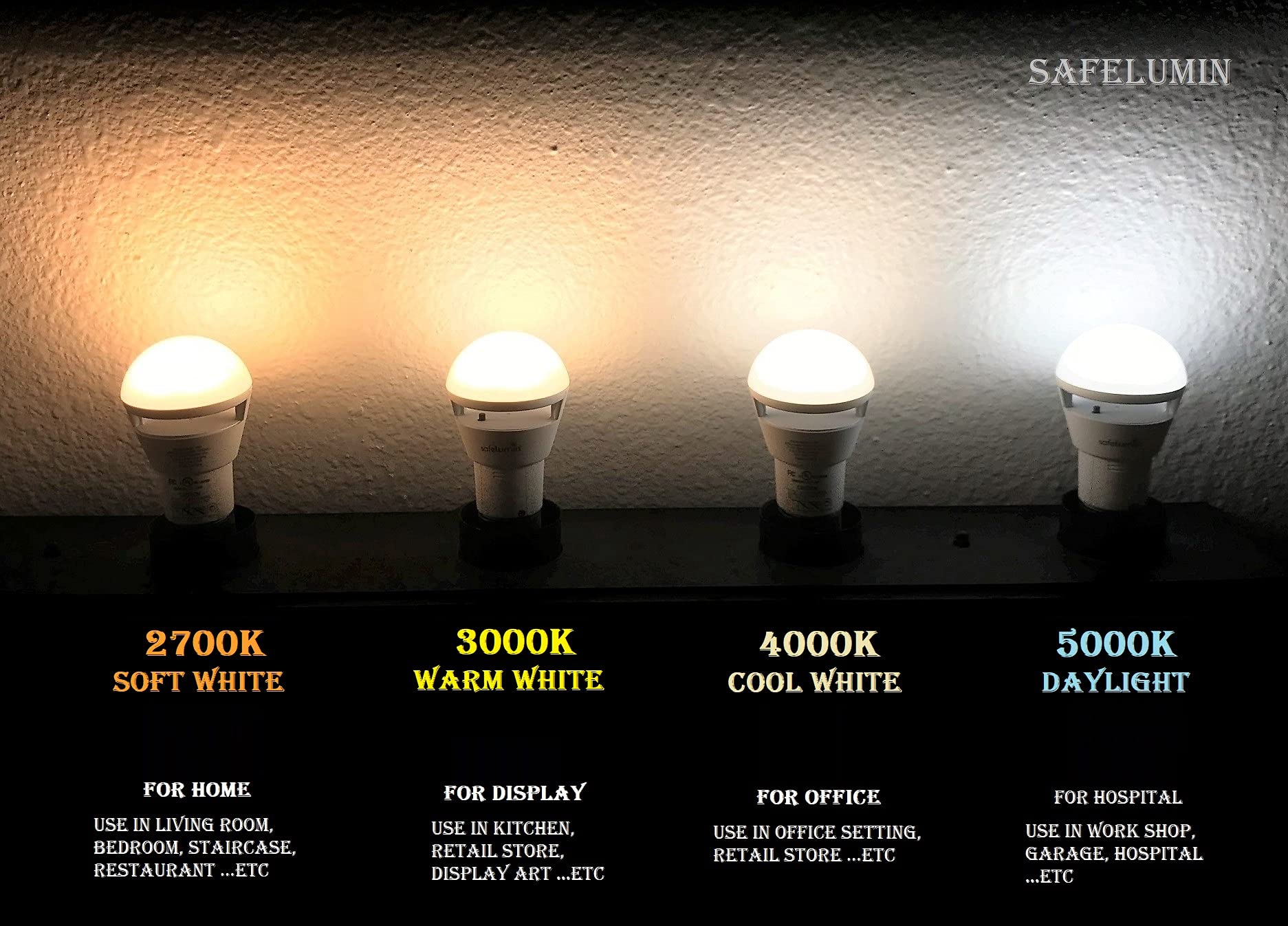 safelumin SA19-800G27 2PK Emergency Rechargeable Light Bulbs for Home Power Failure, Works as Normal LED Light Bulb & 3Hrs Battery Backup, 100-240V CE+CB 800lm 2700K Soft White E27 (2 Pack)