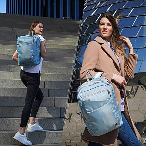 Swissdigital Design Women Laptop Backpack For Women With Apple Find My network,College Bookbags With USB Charging Port,Large Capacity Computer Backpacks For Work Business