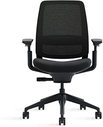 Steelcase Series 2 Office Chair, Black Frame and 3D Microknit Back, Era Fabric (Onyx)