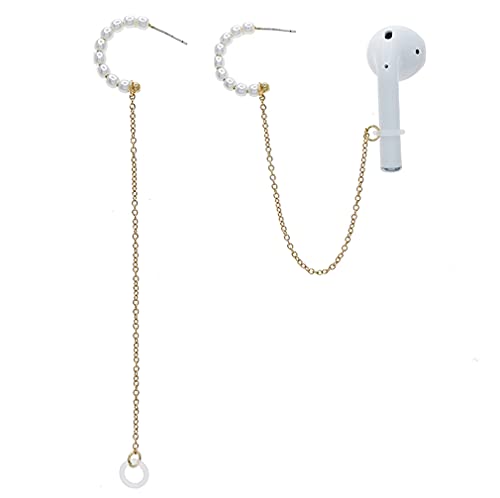 Pearl Hook EarĀ Stud AirpodĀ Earrings Anti Lost Earring Strap for Airpods (Need Ear Hole) Anti Lost Strap for Airpods Pro, Wireless Earphone Holder Strap Compatible for Airpods 1&2&3/Pro