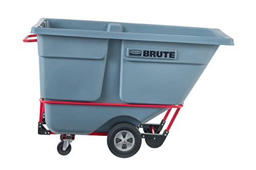 Rubbermaid Brute Tilt Dump Truck/Trash Cart/Garbage Collection/Recycling, 1 Cubic Yard, Standard Duty, 1,250 lbs., Gray, Distribution Centers/Warehouse/Manufacturing/Stadiums