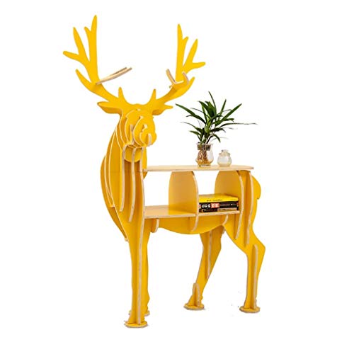 ROLTIN Storage Shelf DVD Bookcase Storage Rack Bookshelf Animal Shelf Male Deer Shape Flower Stand Model Room Coffee Table Clothing Store Landing Decoration (Size : 108 * 52 * 1
