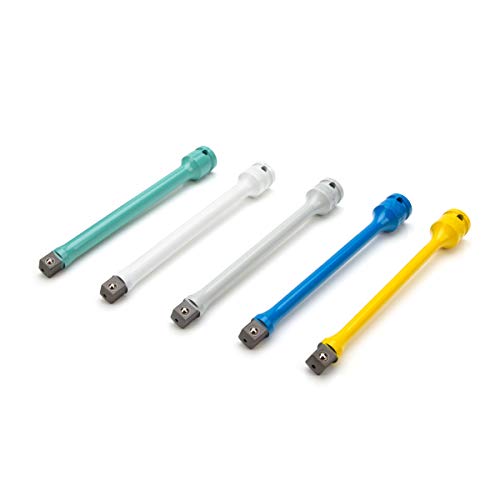Steelman 1/2-Inch Drive 5-Piece Torque Extension Set, 8 Inches Long, Corrosion-Resistant Powder-Coated Steel, 65ft-lb, 80ft-lb, 100ft-lb, 120ft-lb, and 140ft-lb Torque Sticks