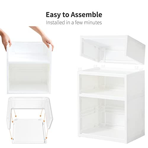 YekouMax Bookshelf, Bookcase with Adjustable Storage Shelves, Kids Bookshelf, Stackable DIY Height Corner Bookshelf, Plastic Cube Organizer for Desk, Office, Living Room, Study, Bedroom