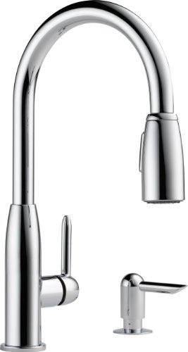 Peerless P188103LF-SD Apex Single Handle Kitchen Pull-Down with Soap Dispenser, Chrome